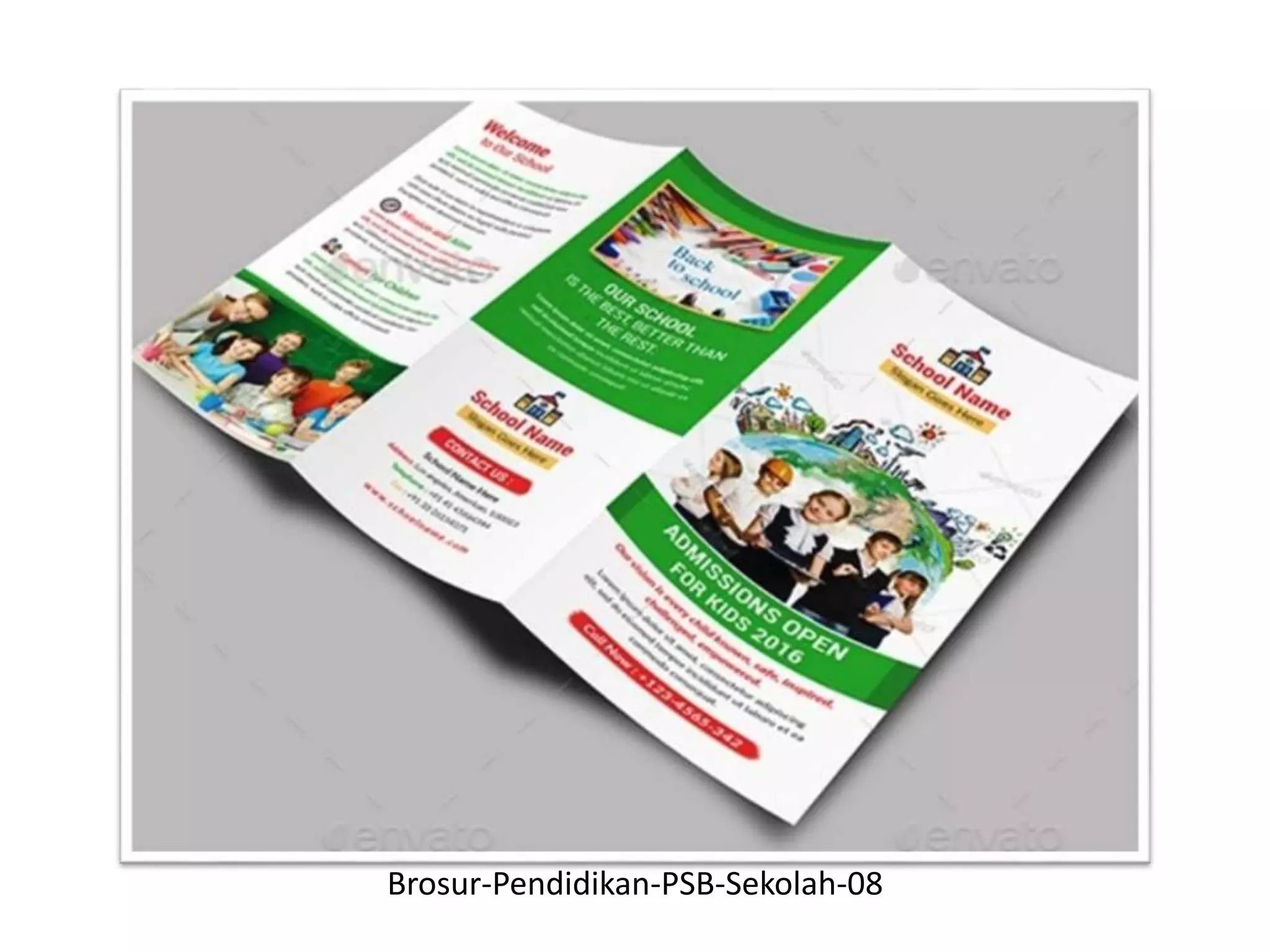 17 Contoh Desain Brosur Sekolah | PPTX