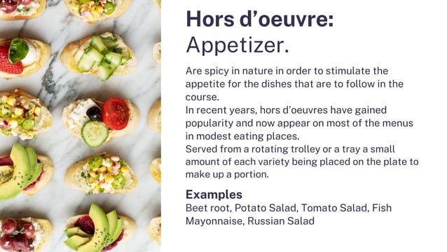 17 course french classical menu | PDF | Cooking | Food & Drink