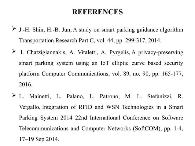 Internet of Things based smart car parking system | PPT