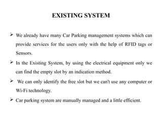 Internet of Things based smart car parking system | PPTX