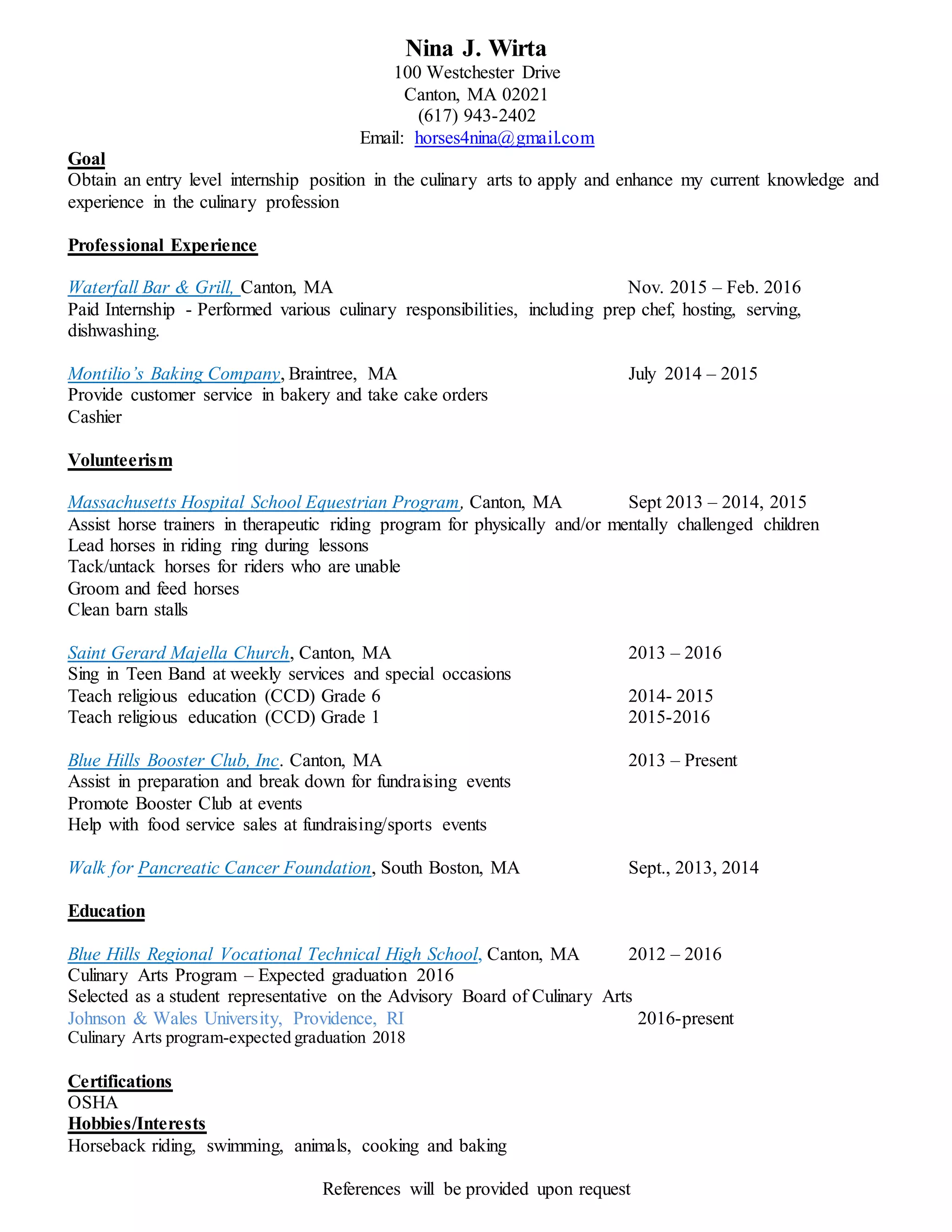 Nina Wirta resume | DOCX