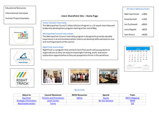 Intern SharePoint Site Layout | PPT