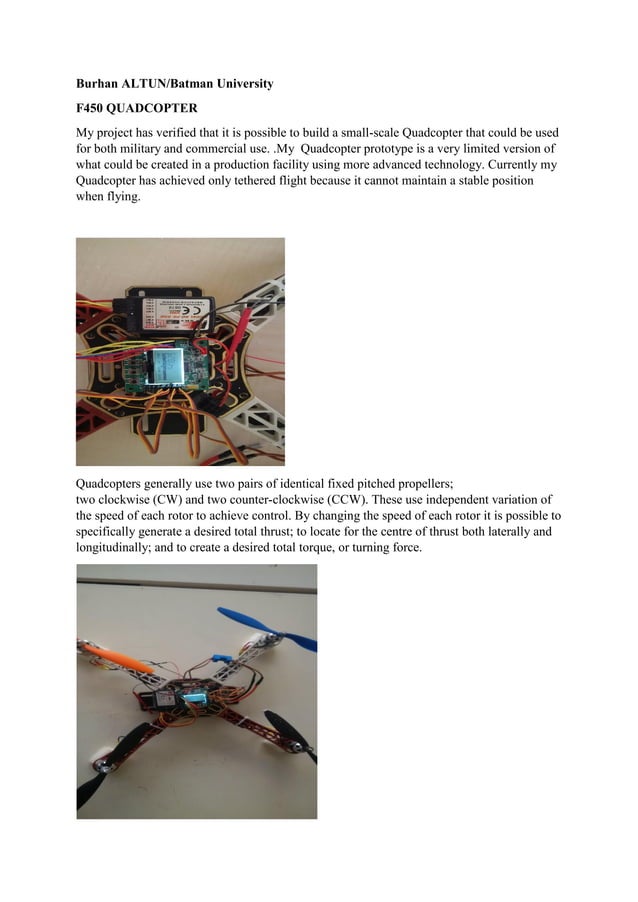 F450 Quadcopter | PDF
