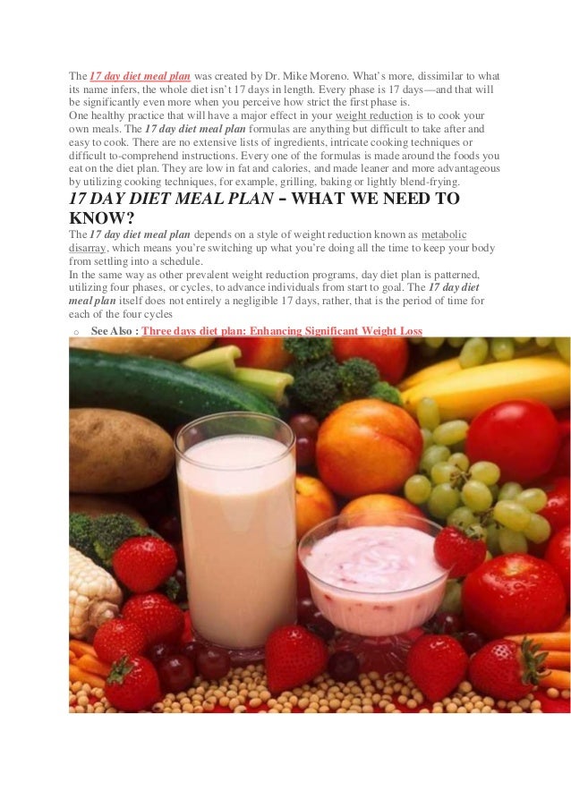 17 Day Diet Meal Plan What We Need To Know 17 Day Diet Meal Plan What We Need To Know