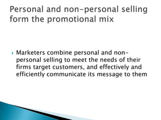 17) describe the differences between personal selling | PPTX