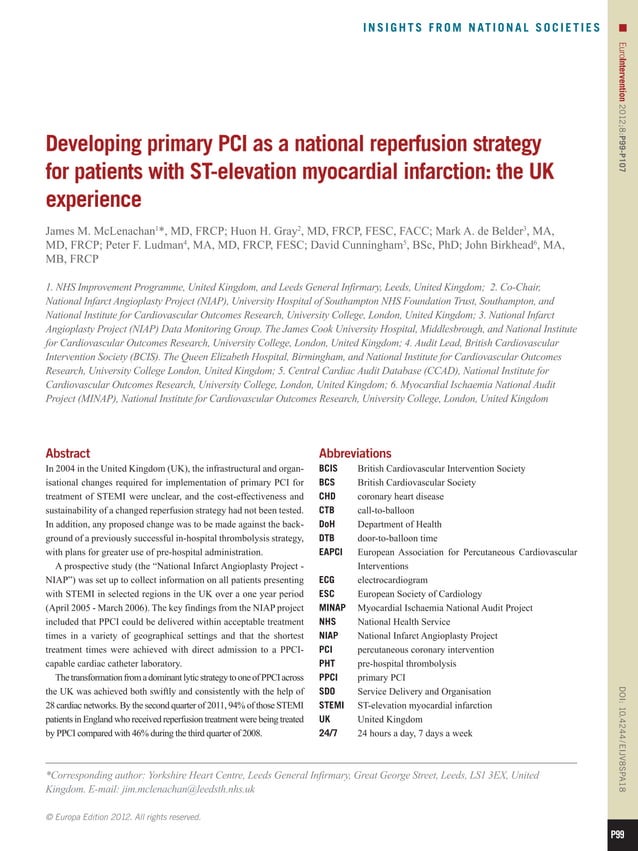 17 developing primary pci as a national reperfusion strategy for patients with st elevation ...