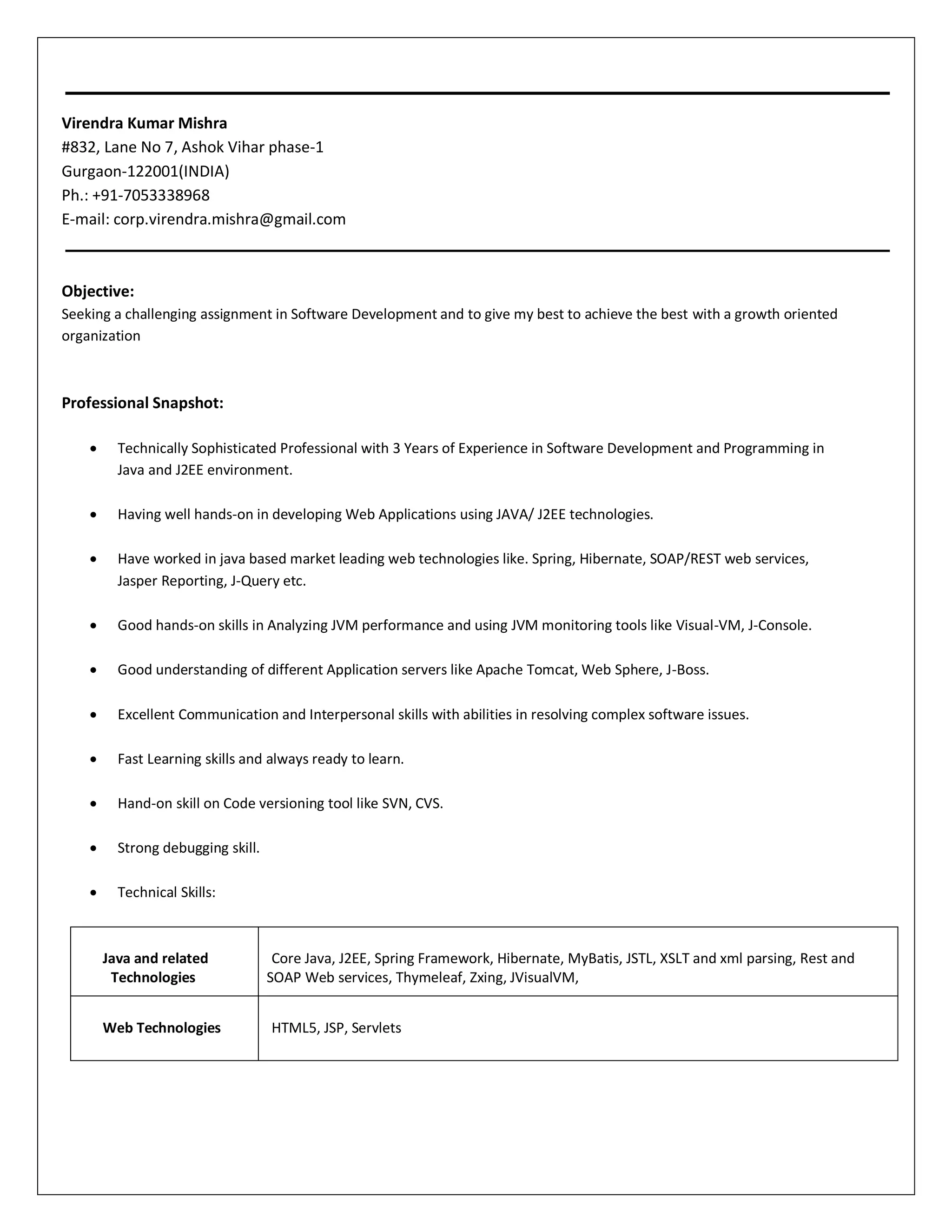 Virendra-Mishra-Resume without SEBIZ | PDF