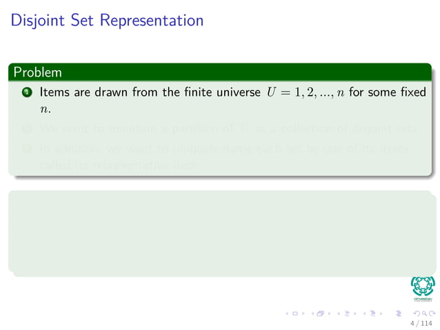 17 Disjoint Set Representation | PPT