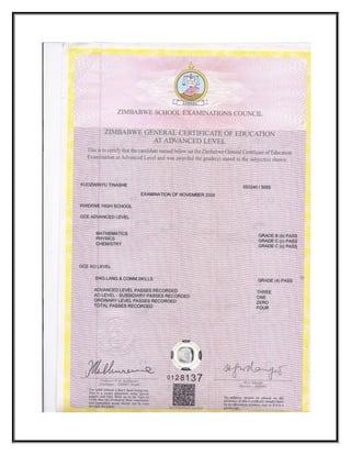 ADVANCED LEVEL CERTIFICATE | PDF