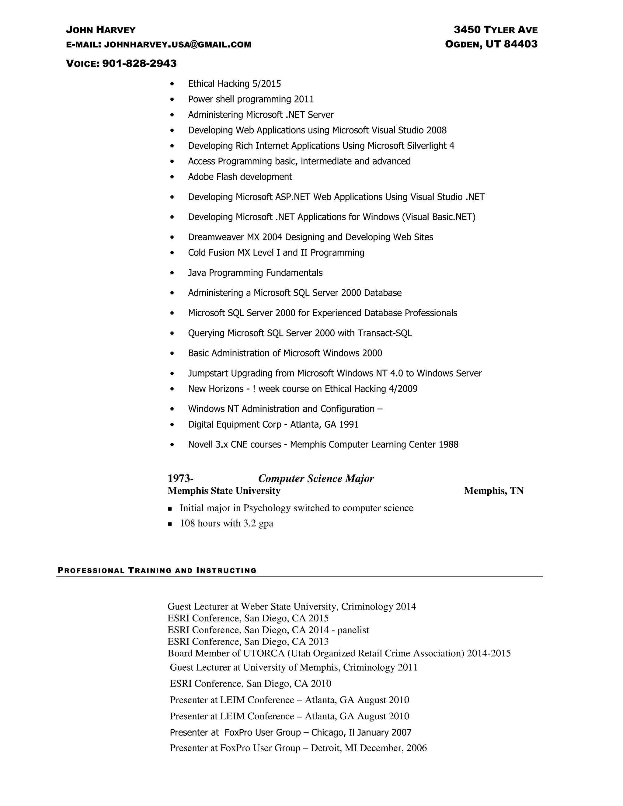 JohnHarveyResume | PDF