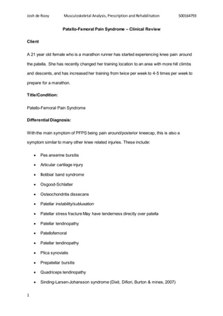 Musculoskeletal Case Study | DOCX