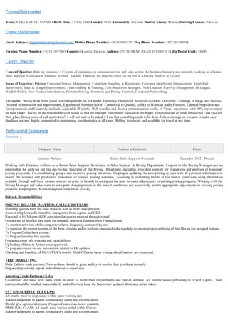 faiq ahmed nizami CV | DOCX