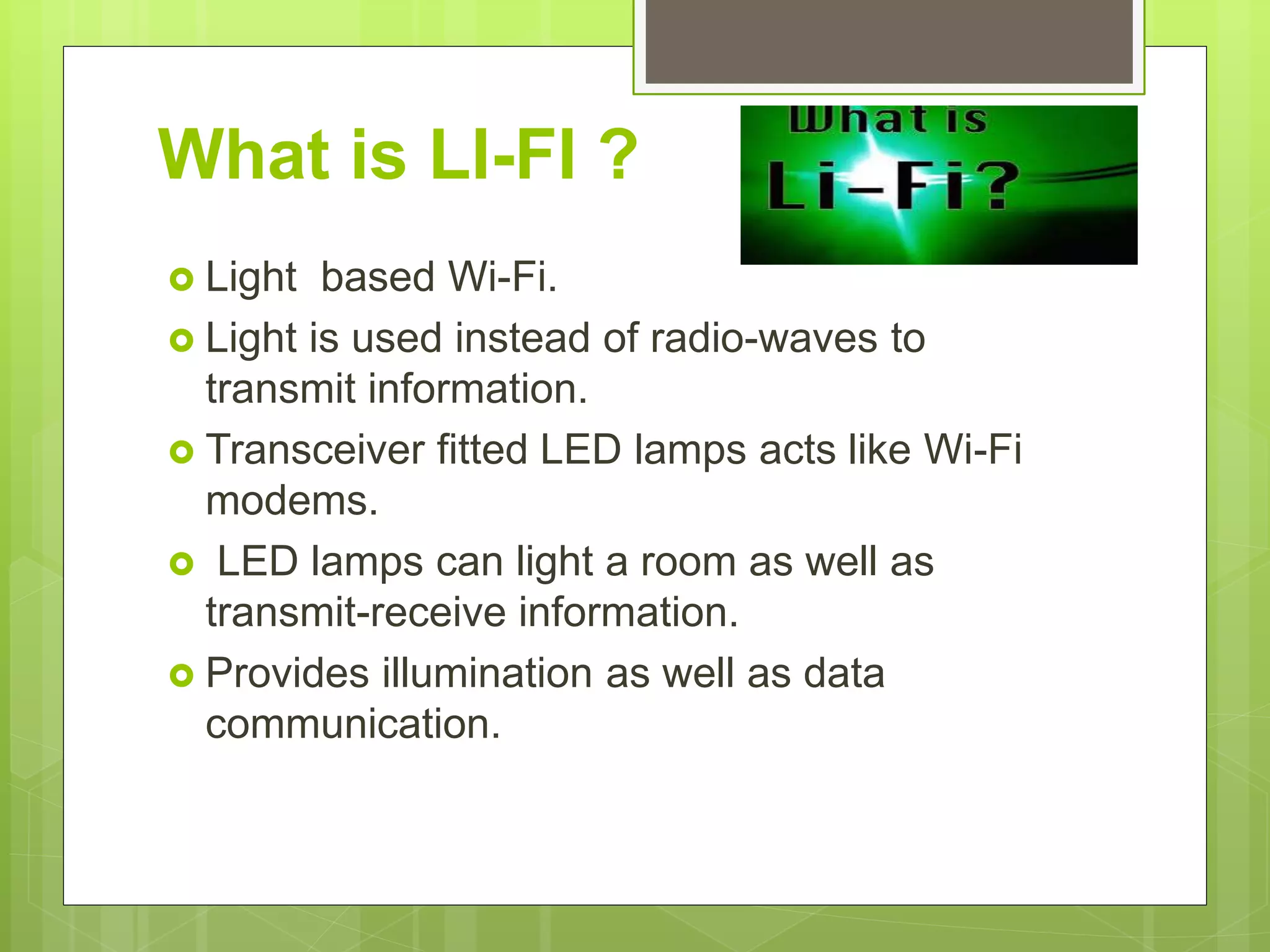 LI-FI (LIGHT FIDELITY) | PPTX