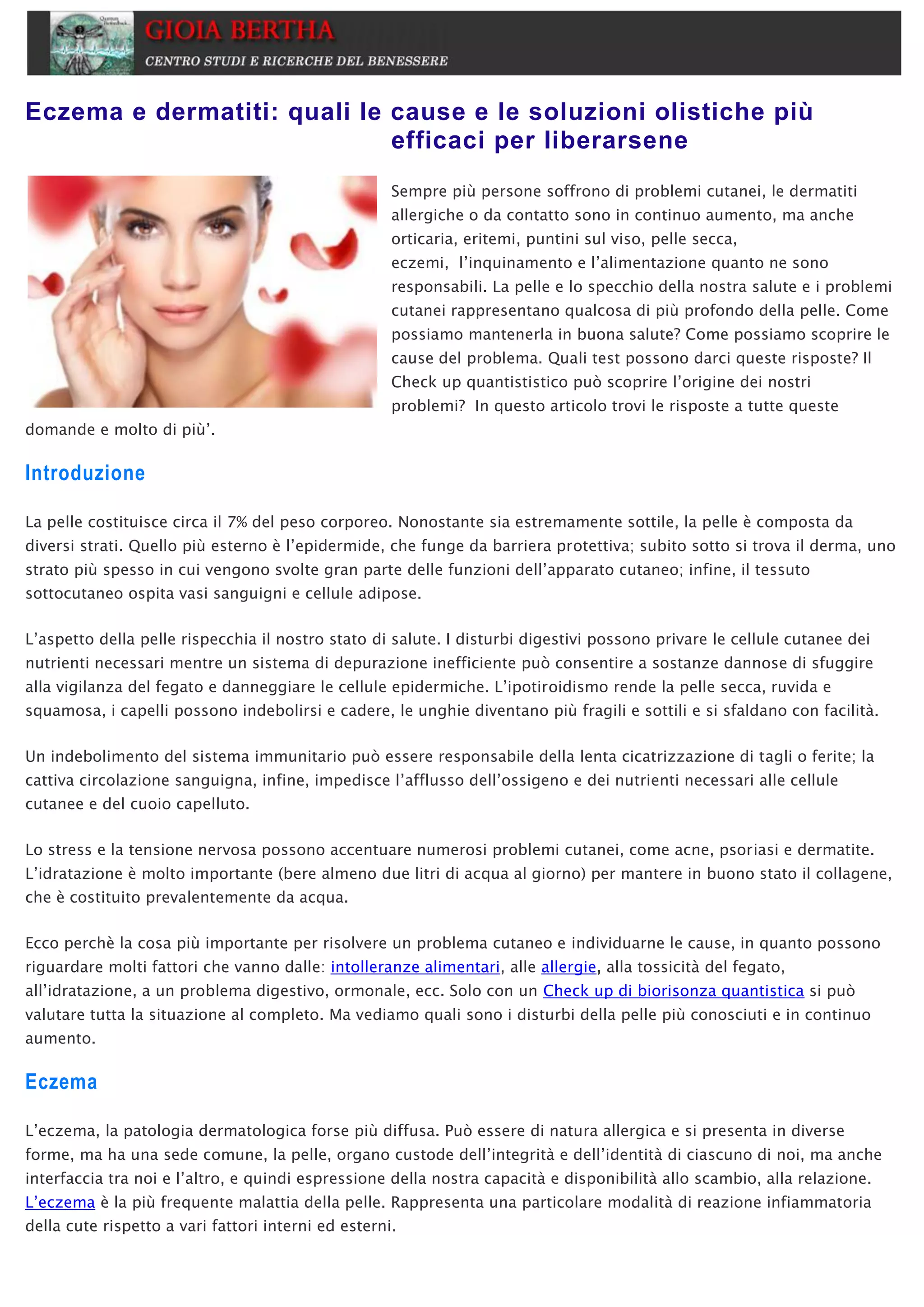 Eczema e dermatiti: quali le cause e le soluzioni olistiche più ...