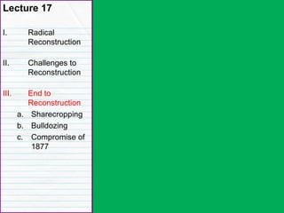 17e lecture 17 on reconstruction | PPT