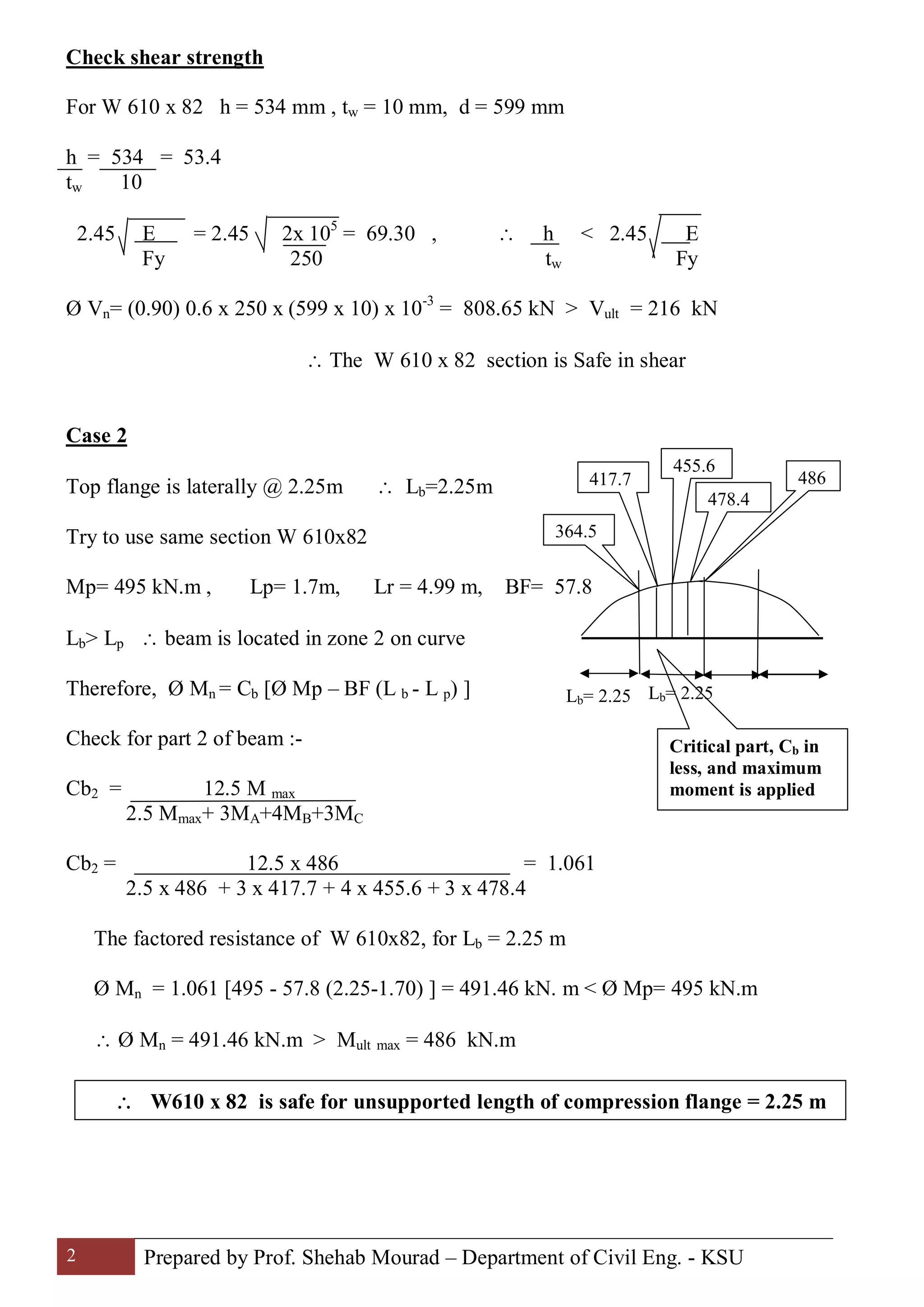 17-Examples of Beams (Steel Structural Design & Prof. Shehab Mourad) | PDF