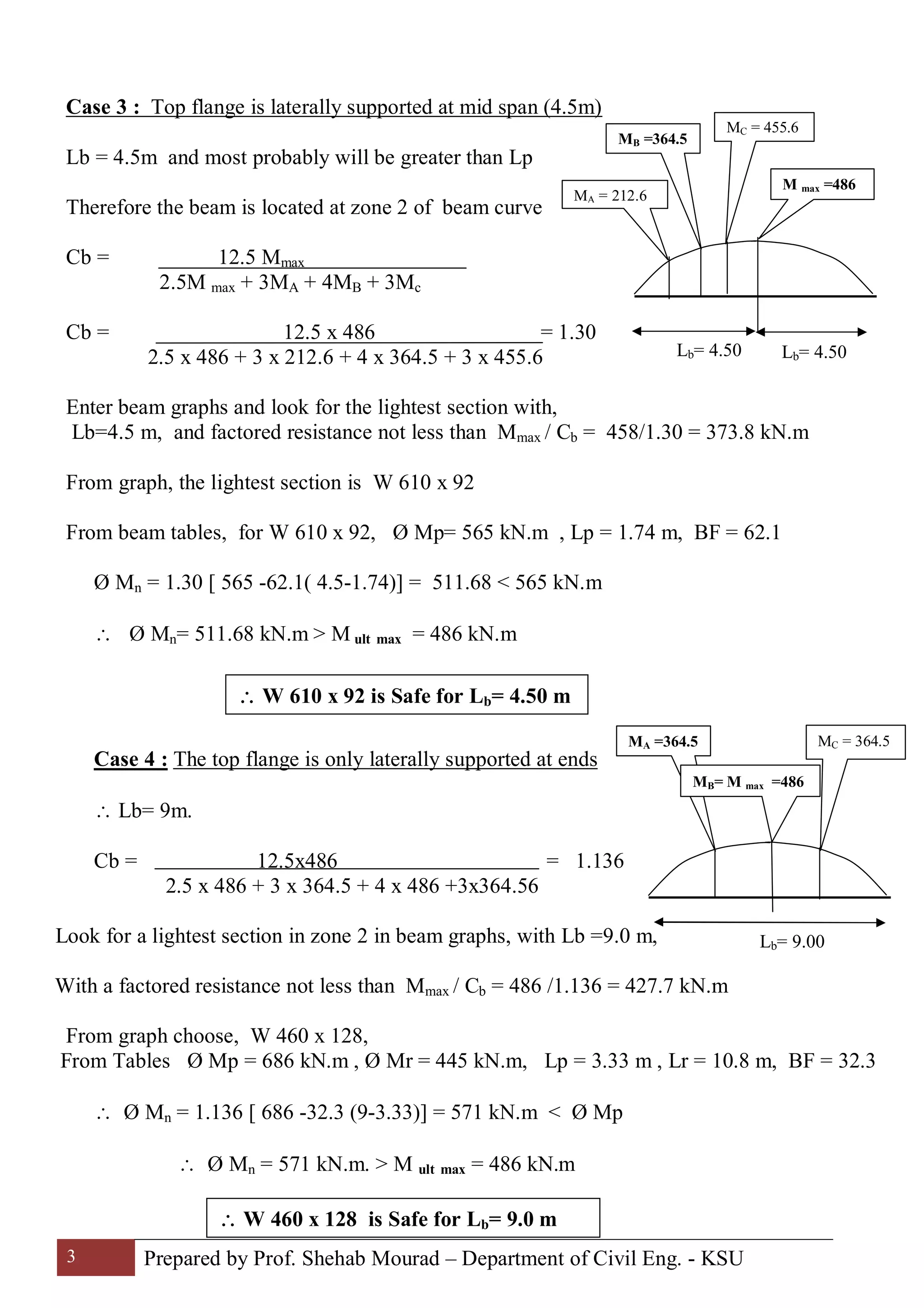 17-Examples of Beams (Steel Structural Design & Prof. Shehab Mourad) | PDF