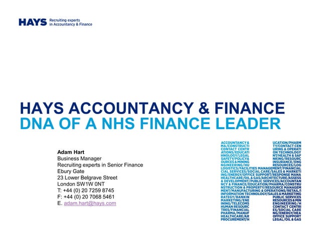 DNA of a NHS Finance Leader | PPT