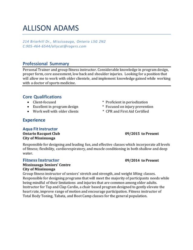ALLISON ADAMS Resume | PDF
