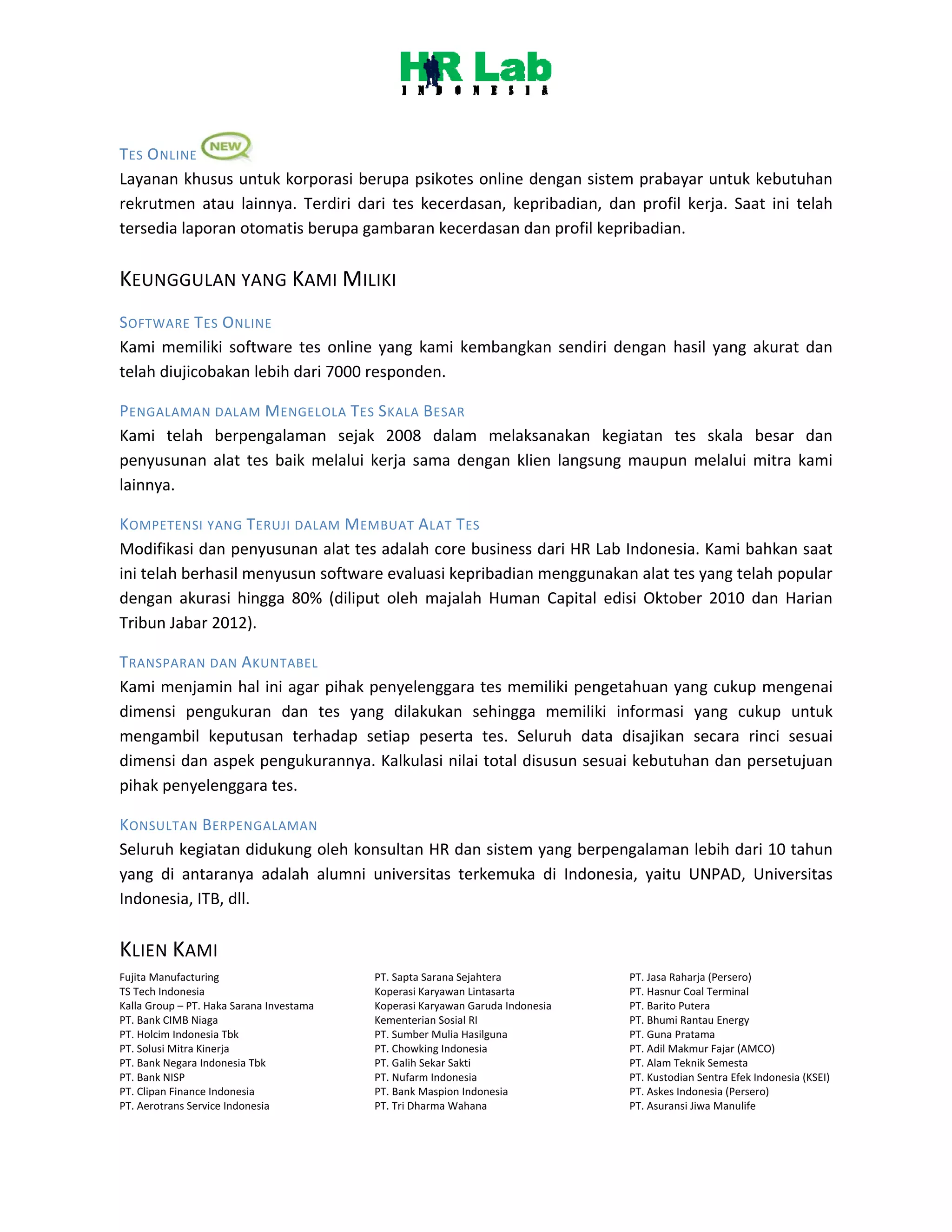 Profil HR Lab 2014 | PDF