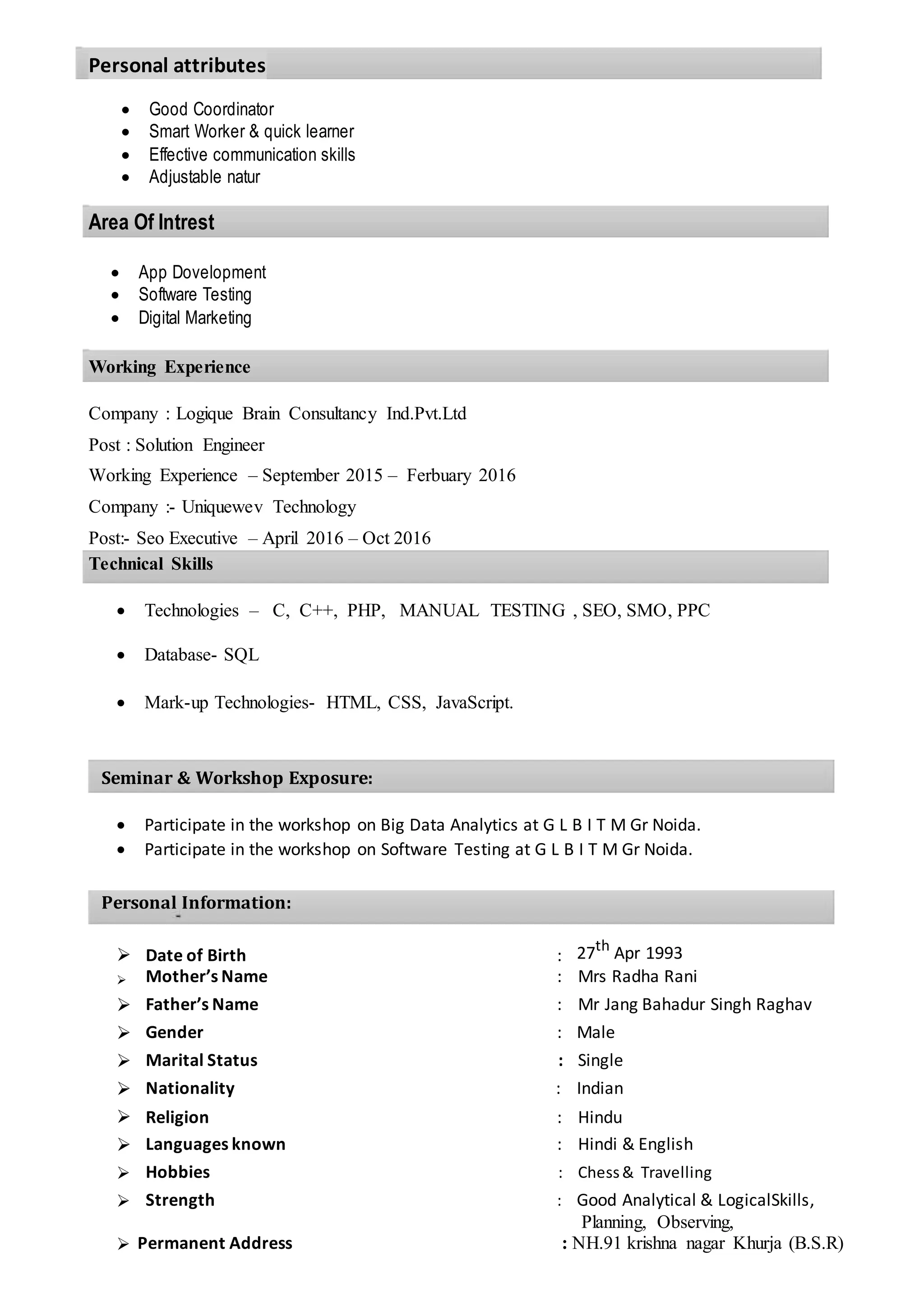 puneet Kumar Resume | PDF