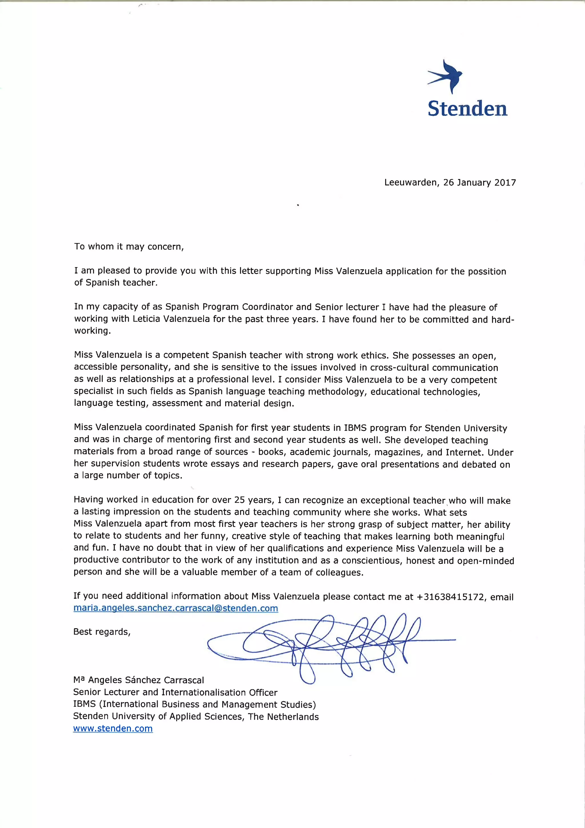 letter of recommendation MA | PDF