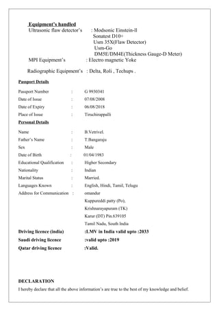 vetrivel cv(1) | DOC | Civil Engineering Industry | Industries