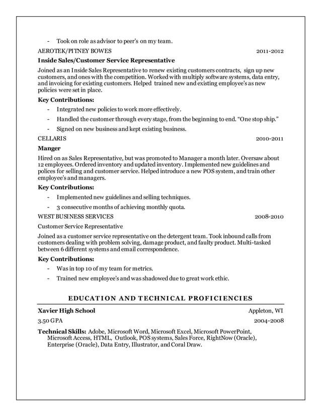 Chaz Rippl Resume | DOCX | Sales | Business