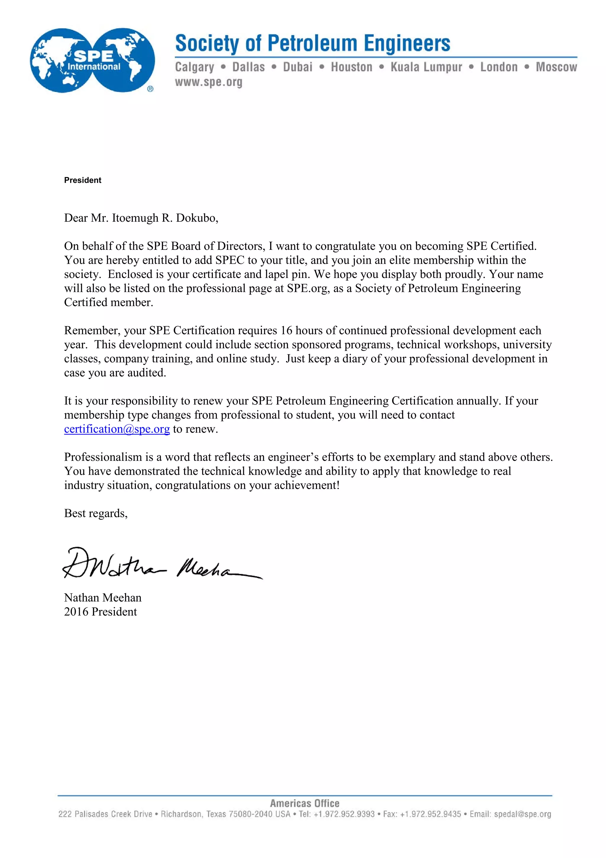 President Letter ( | PDF