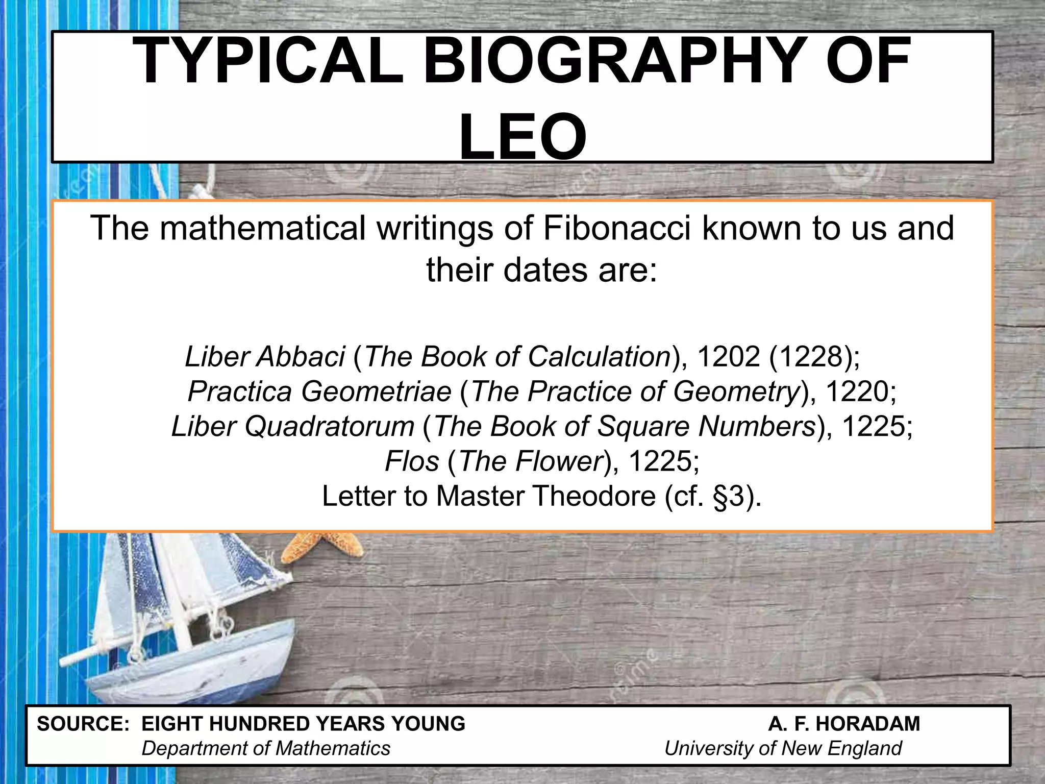 Fibonacci The Man of Numbers | PPTX
