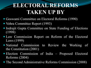 forms & extent of electoral deviance in india | PPTX