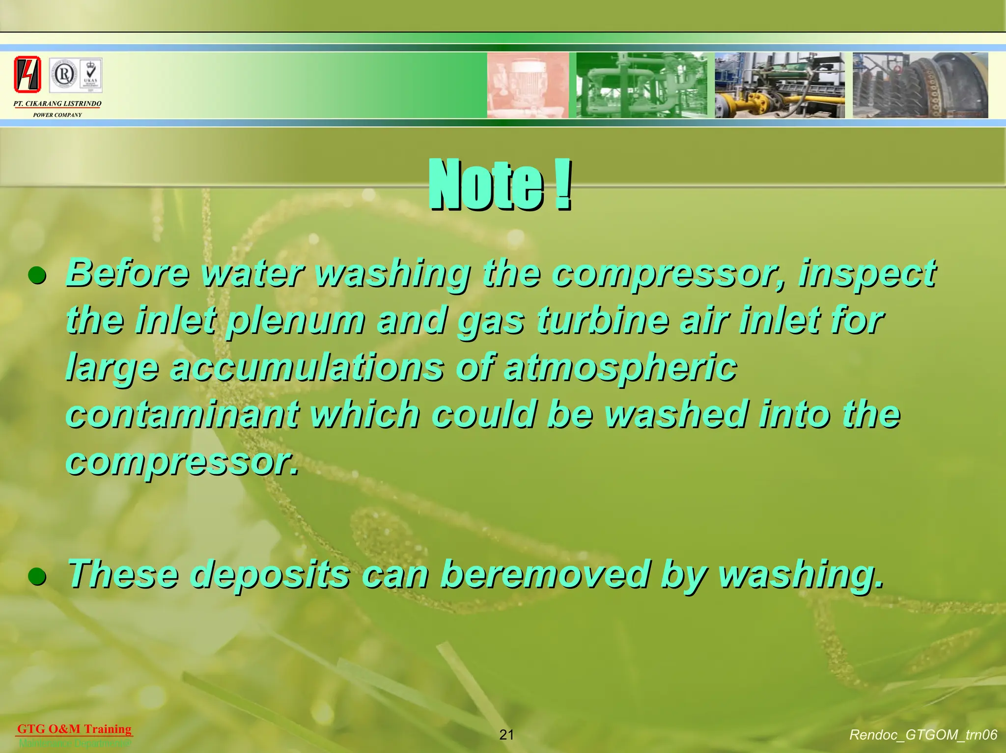 Gas Turbine Generator Compressor Cleaning | PDF | Home Appliances ...