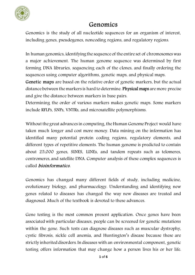 Genomics | PDF