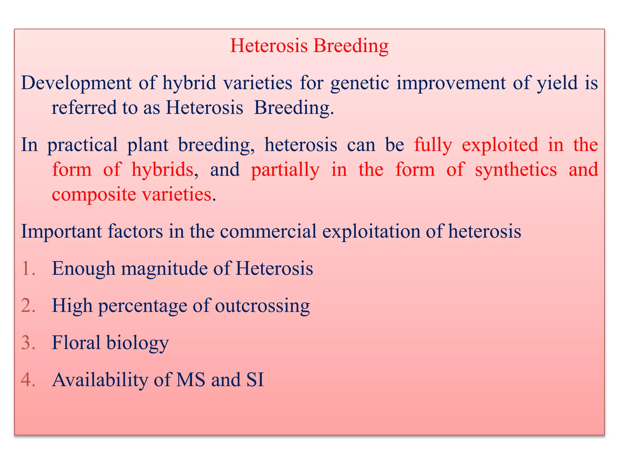 17. Heterosis breeding | PPTX