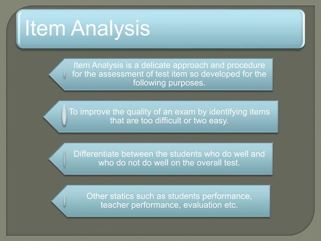 Quantitative Item Analysis | PPT