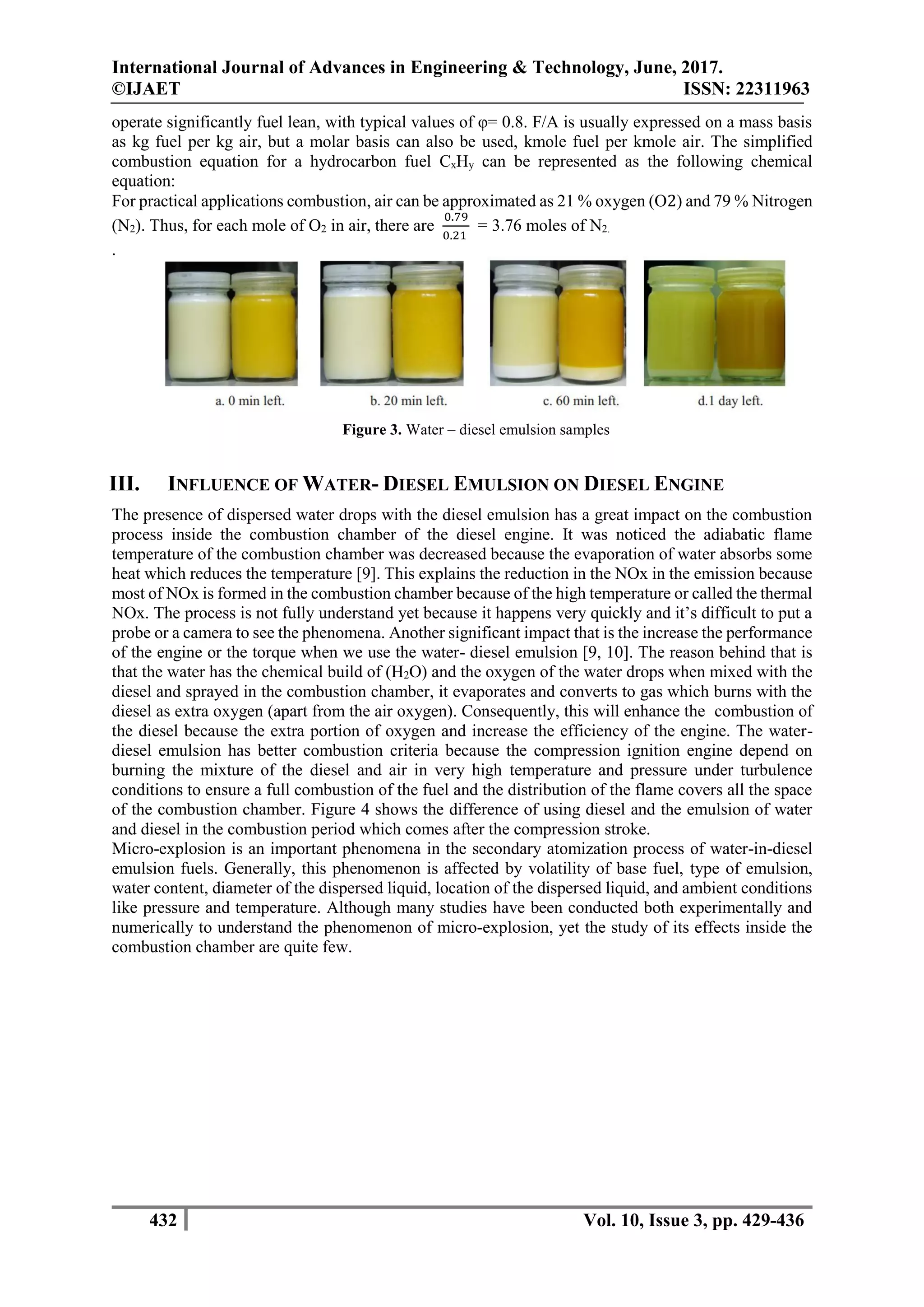 WATER-DIESEL EMULSION: A REVIEW | PDF
