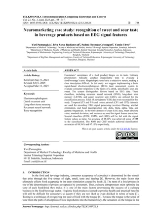 Neuromarketing case study: recognition of sweet and sour taste in ...