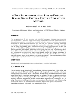 A Face Recognition Using Linear-Diagonal Binary Graph Pattern Feature Extraction Method | PDF