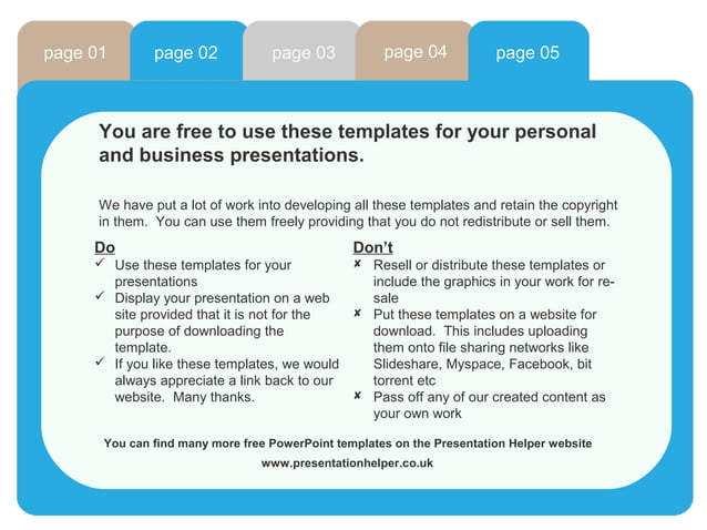 Power Point Templates - 17 index cards | PPT