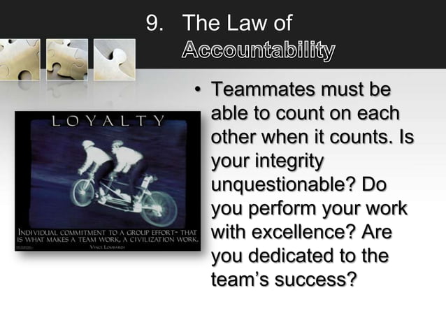 17 Indisputable Laws Of Teamwork | PPTX