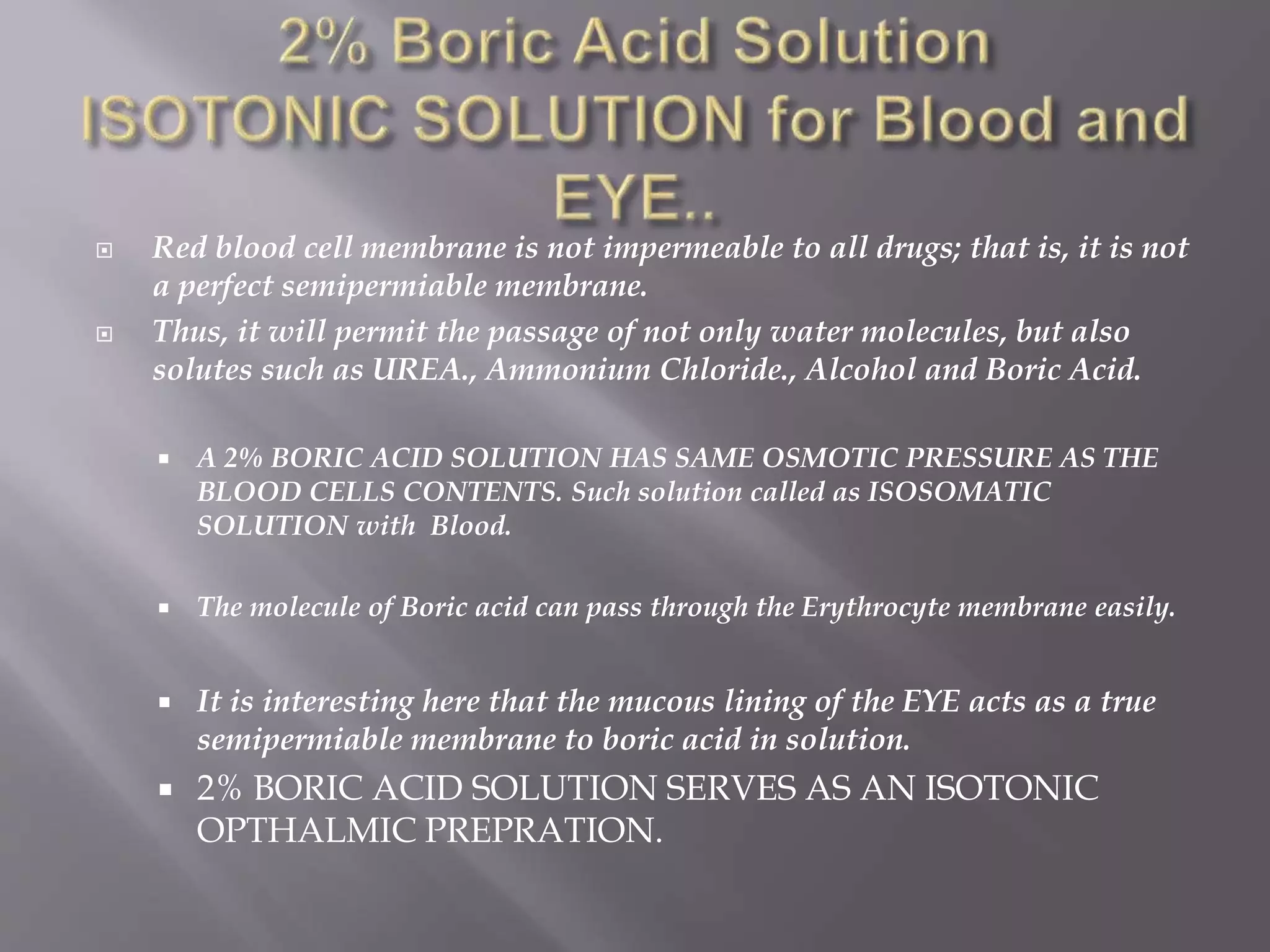 Isotonic solution and application in pharmacy slideshare | PPTX
