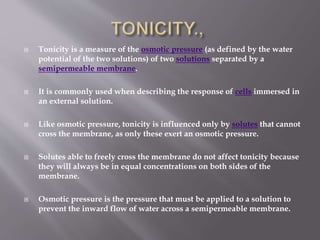 Isotonic solution and application in pharmacy slideshare | PPTX