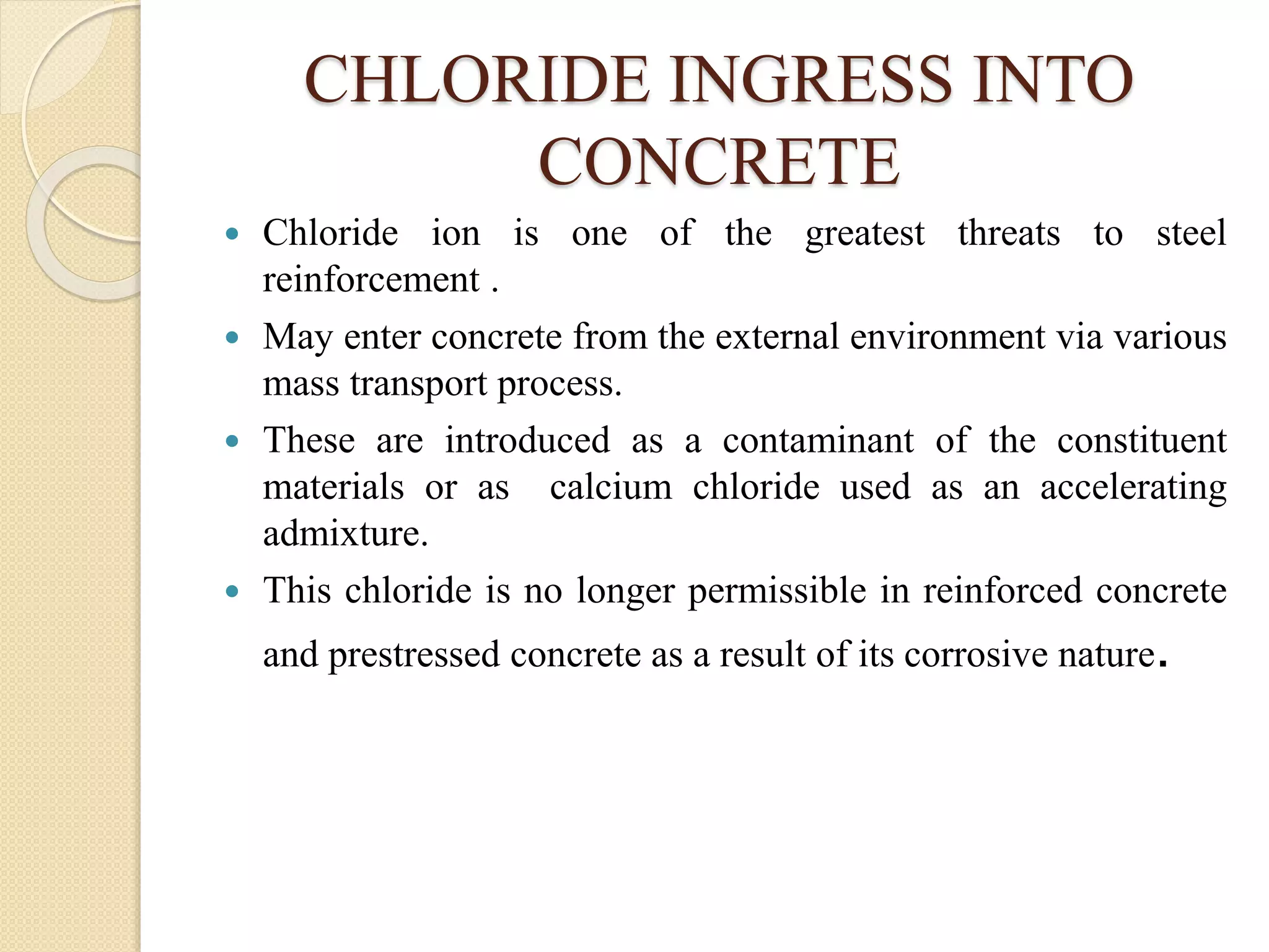 corrosion of steel reinforcement in concrete | PPTX