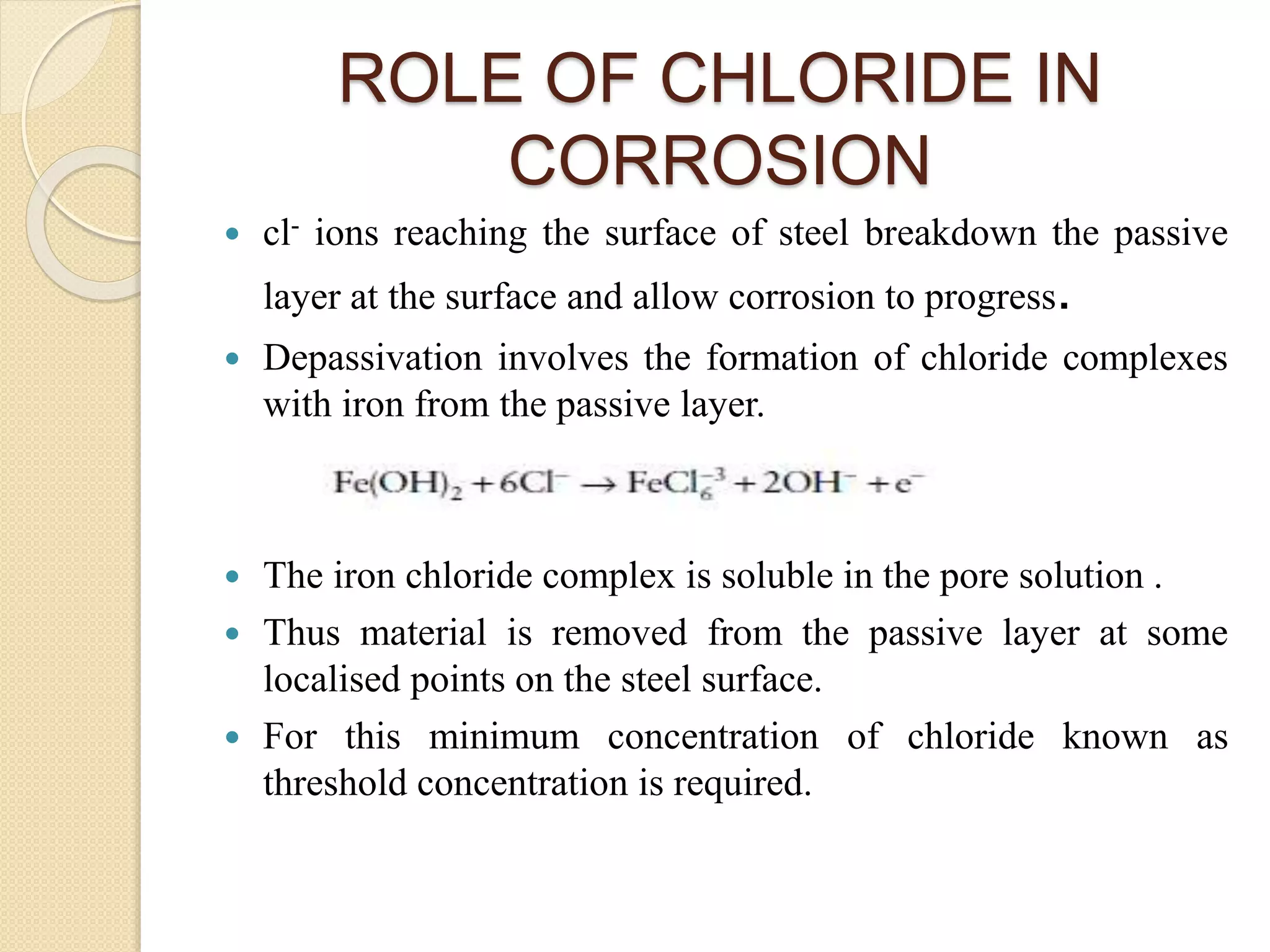 corrosion of steel reinforcement in concrete | PPTX