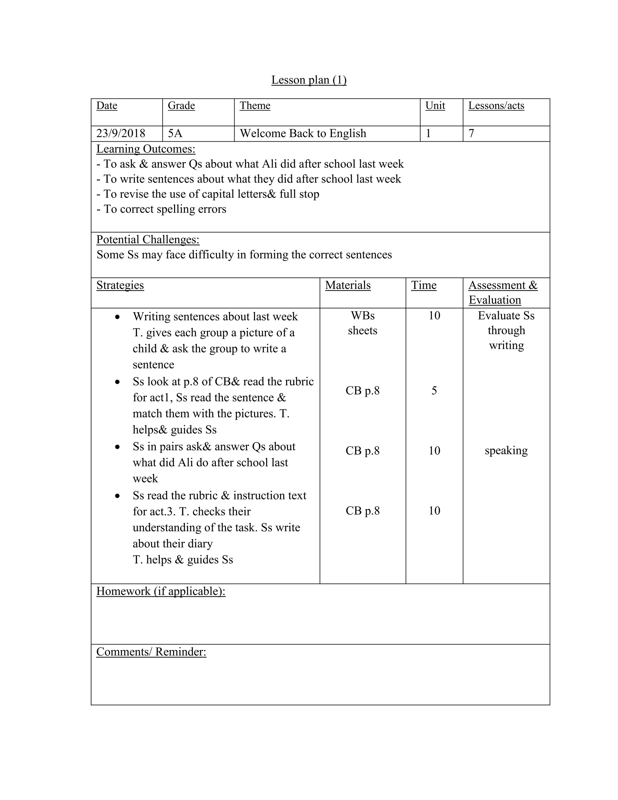 Lesson plans | PDF