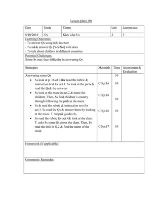 Lesson plans | PDF