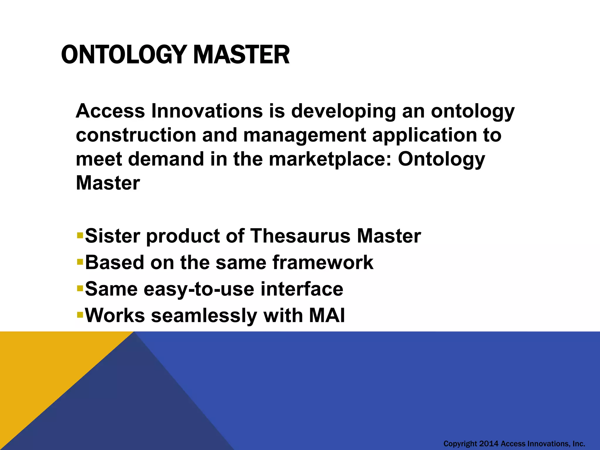 Sneak Peek at Ontology Master | PPT