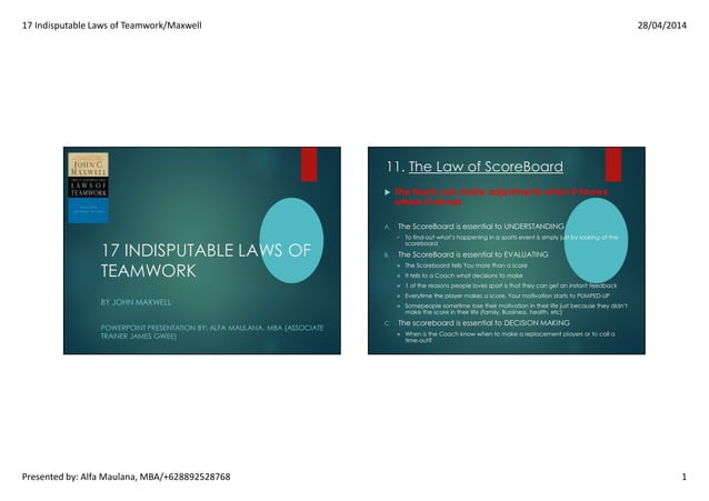 17 laws of teamwork law no 11 | PPT