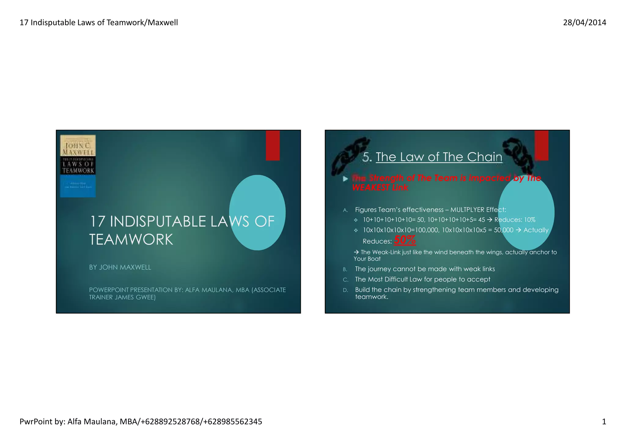 17 laws of teamwork law no 5 | PDF