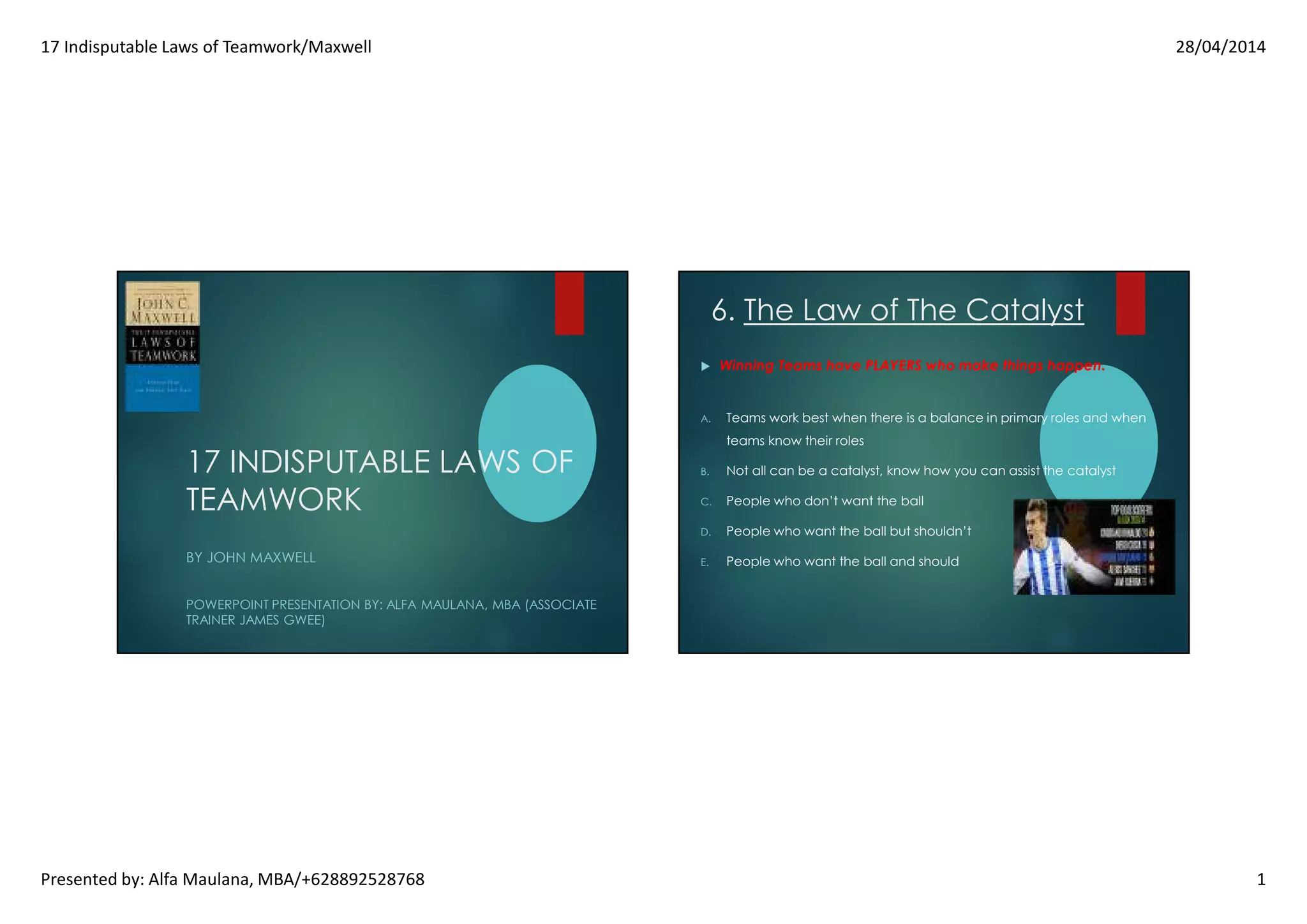 17 laws of teamwork law no 6 | PDF